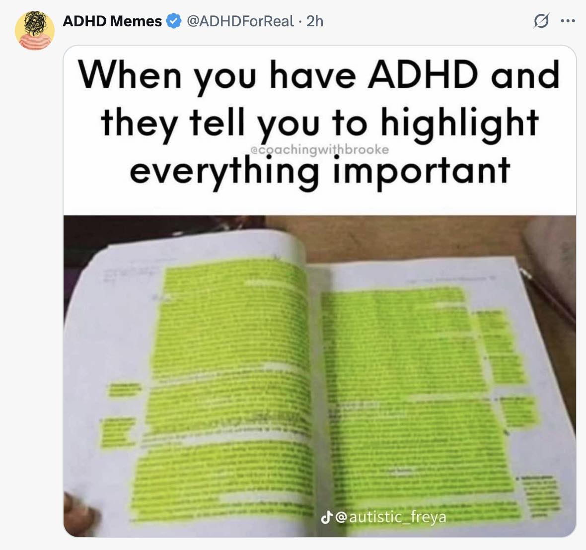 ADHD Meme - Highlight the Important Sections | Camilla DownsCamilla Downs